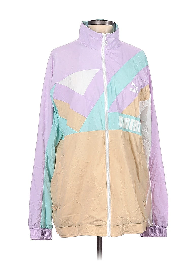 Puma 100% Nylon Purple Track Jacket Size L - 68% off | thredUP