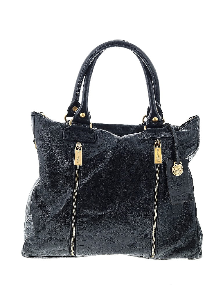 Rough Roses 100% Leather Solid Black Leather Tote One Size - 84% off ...