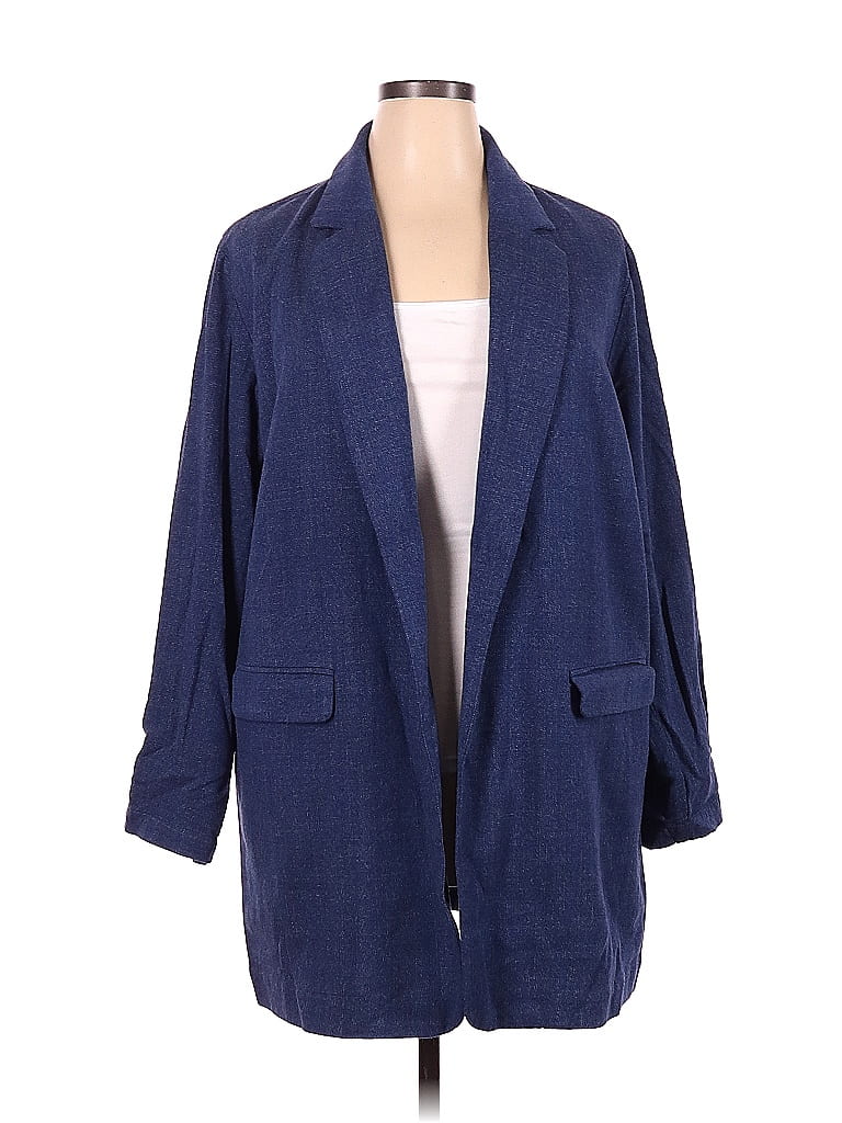J.Jill Solid Blue Jacket Size XL - 76% off | thredUP