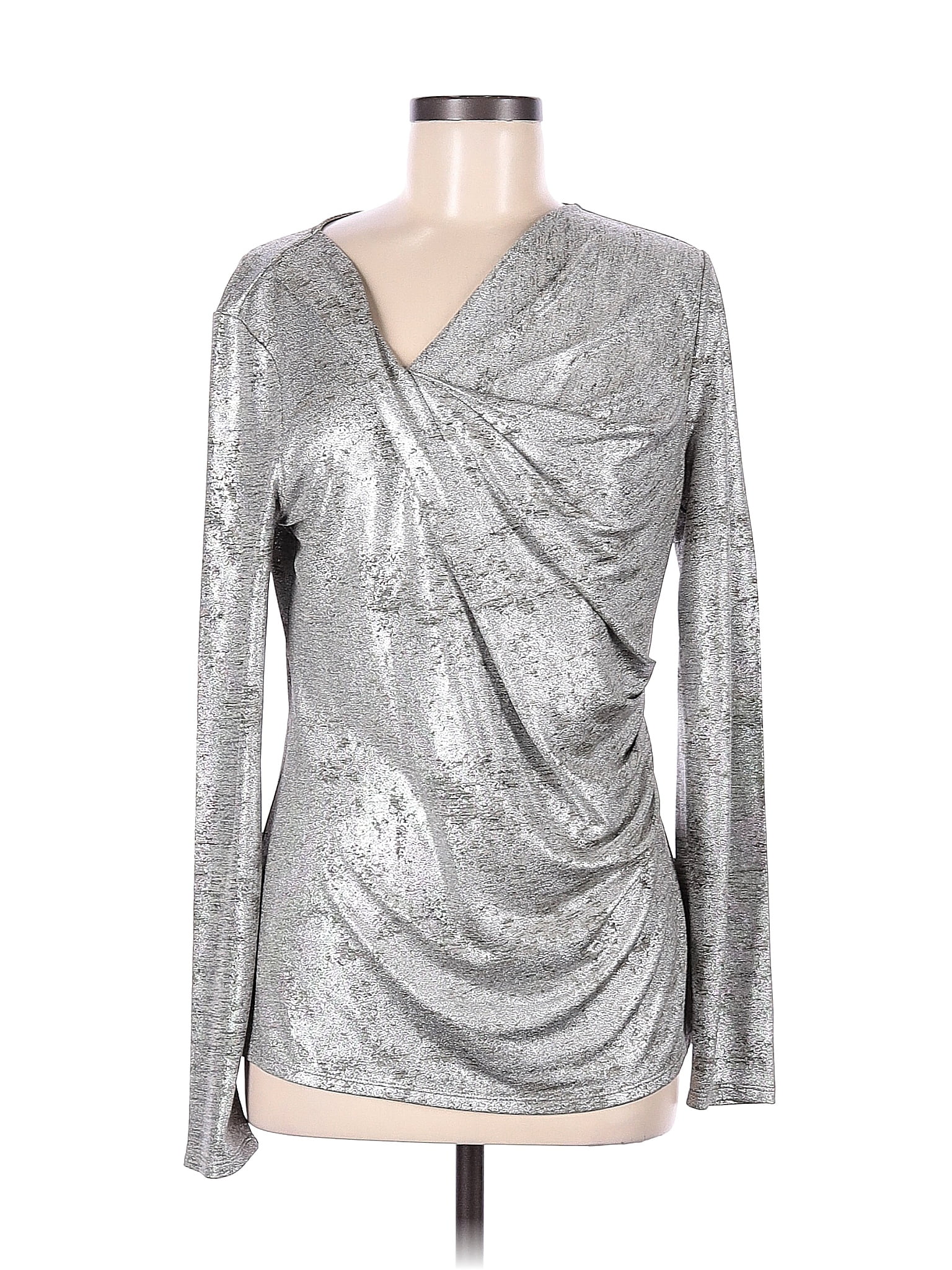 Zozo Metallic Silver Long Sleeve Top Size M - 76% off | thredUP