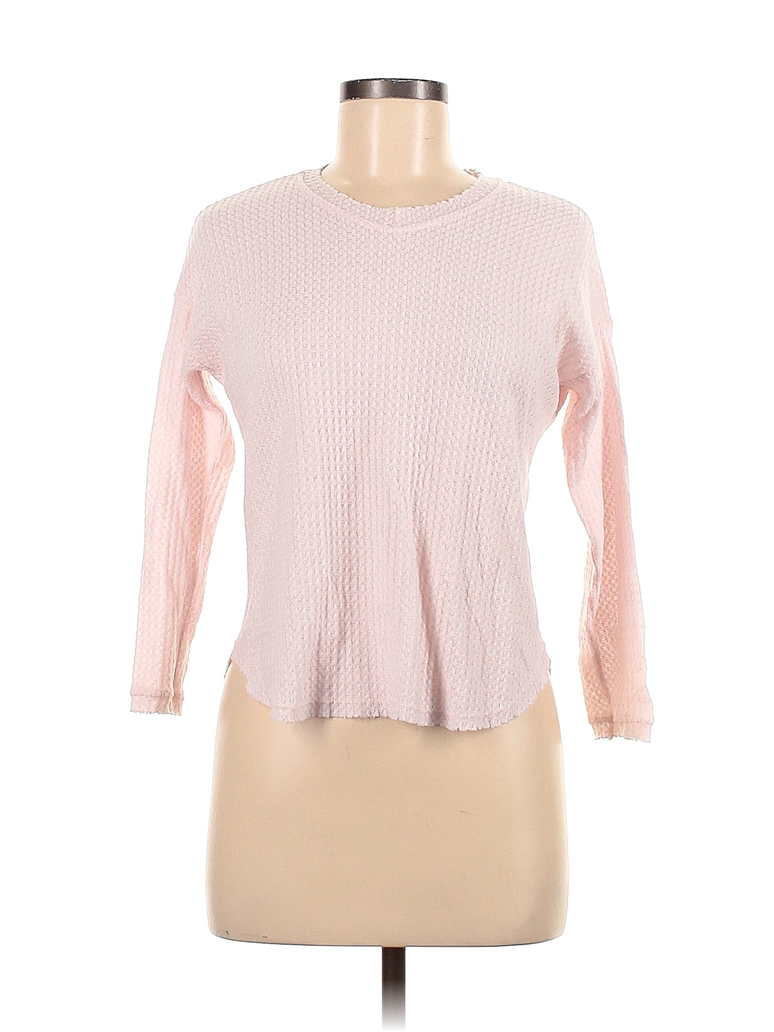 Walking on Sunshine Pink Thermal Top Size L - 64% off | ThredUp