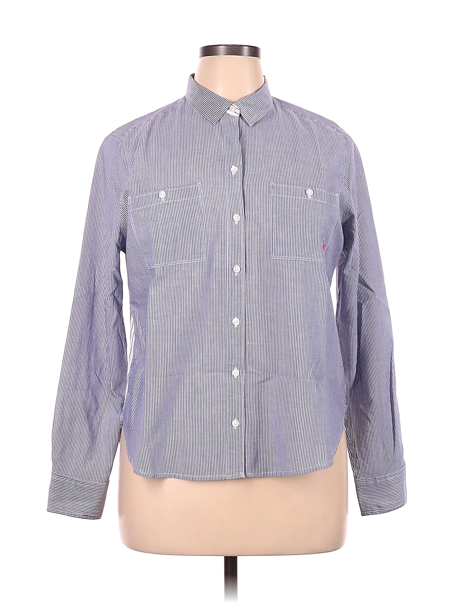 U.S. Polo Assn. 100% Cotton Stripes Multi Color Blue Long Sleeve Button-Down Shirt Size XL - 55% ...