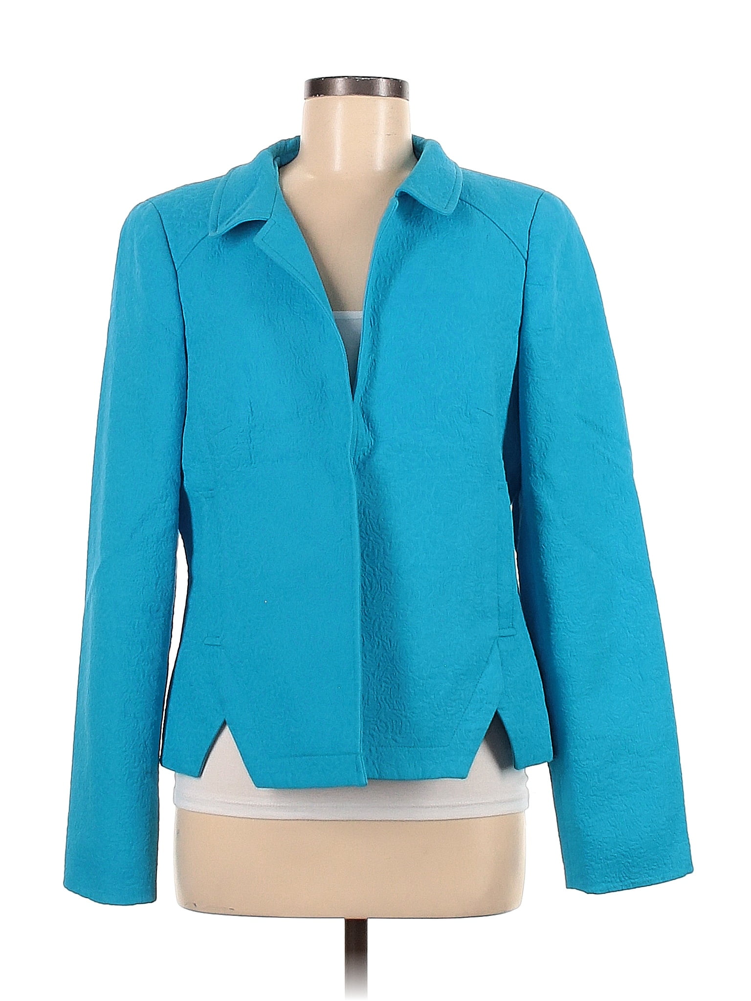 Nina Mclemore 100% Cotton Solid Blue Jacket Size 10 - 85% off | thredUP