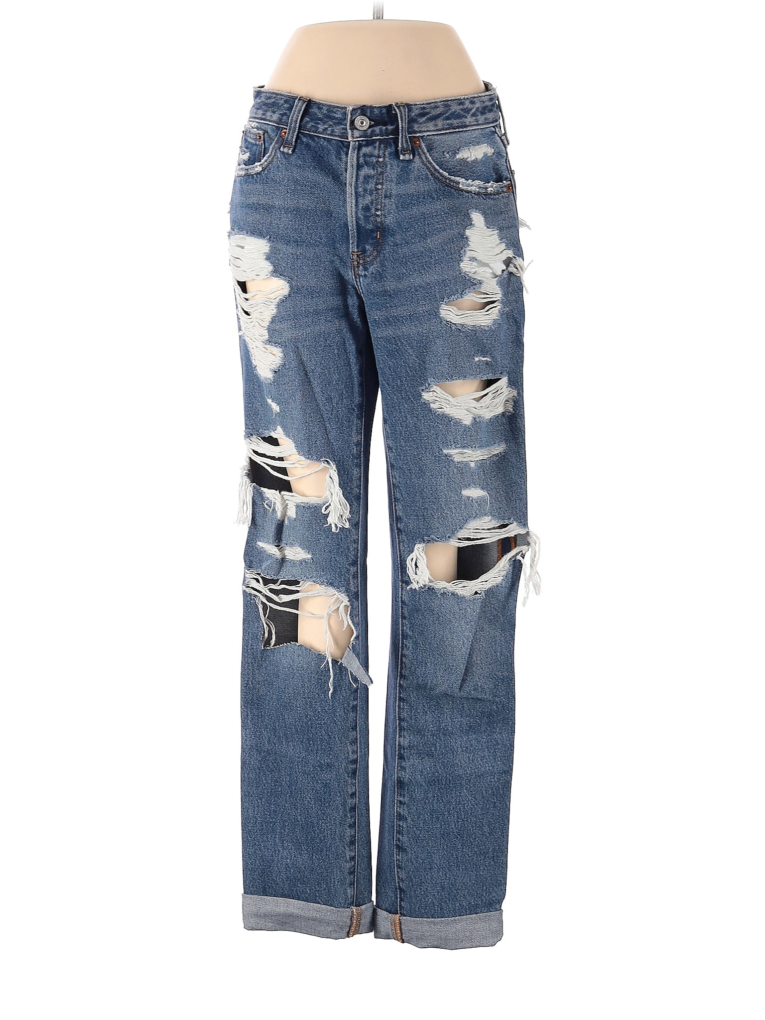 Abercrombie & Fitch 100% Cotton Solid Blue Jeans Size 00 - 75% off ...