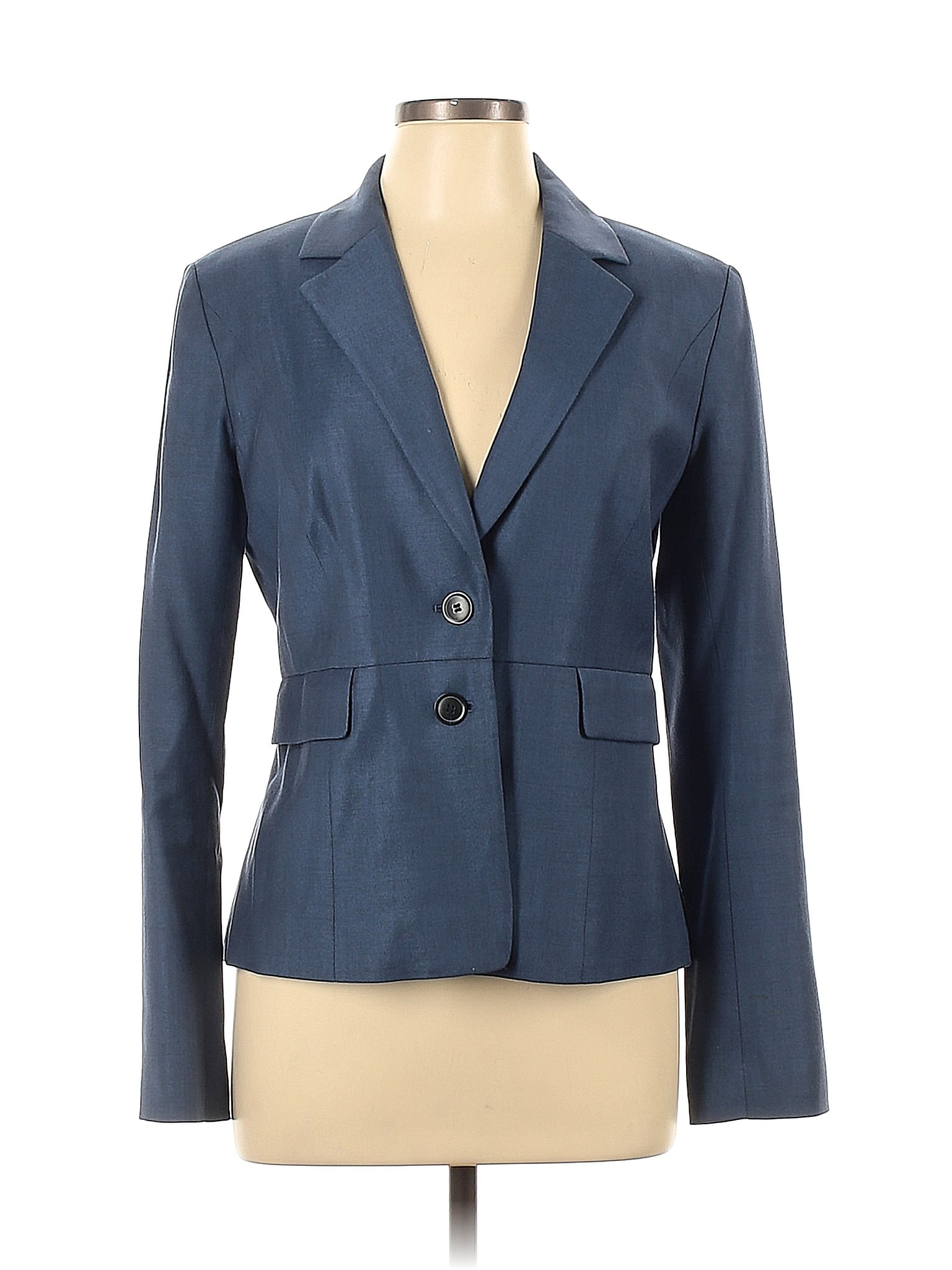 Classiques Entier Solid Blue Wool Blazer Size 10 - 85% off | ThredUp