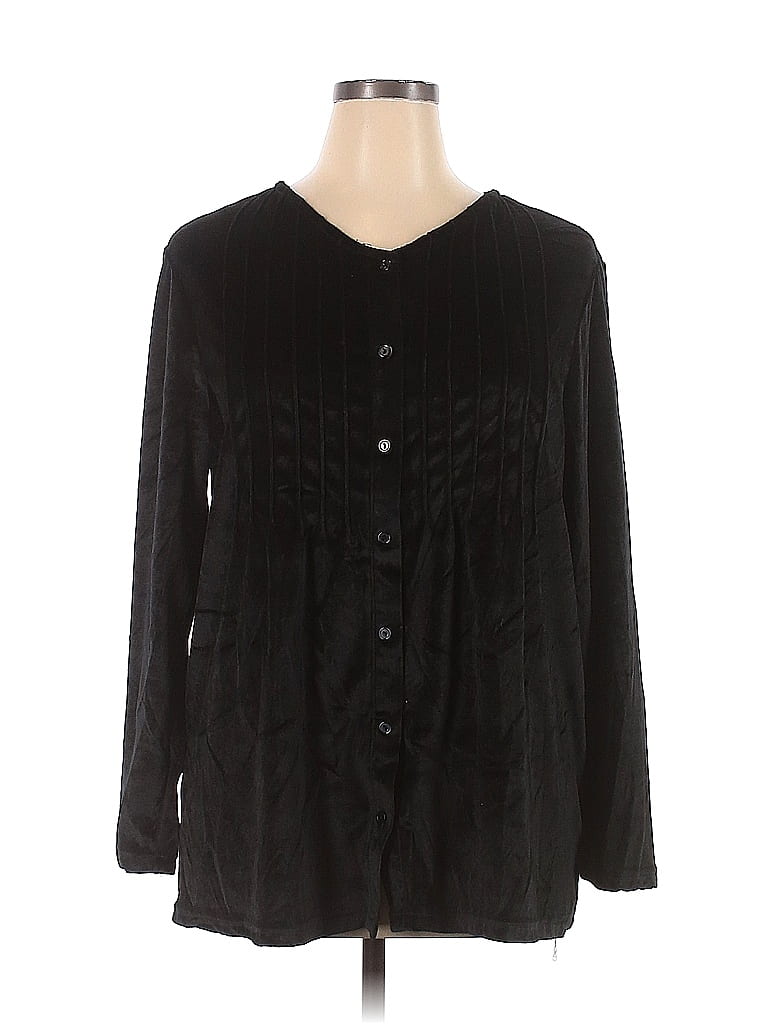 Anthony Richards 100 Polyester Solid Black Long Sleeve Blouse Size Xl