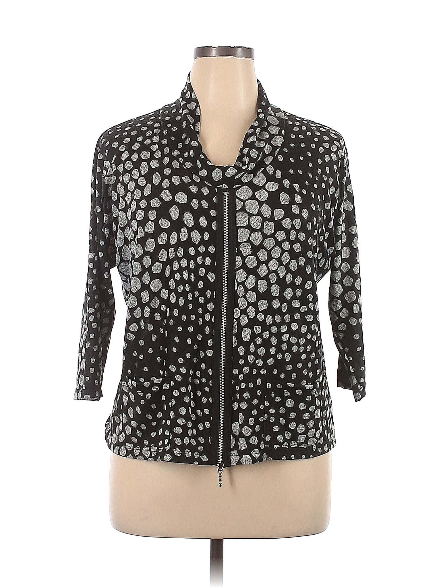 Inside Out Polka Dots Black Jacket Size XL - 71% off | thredUP