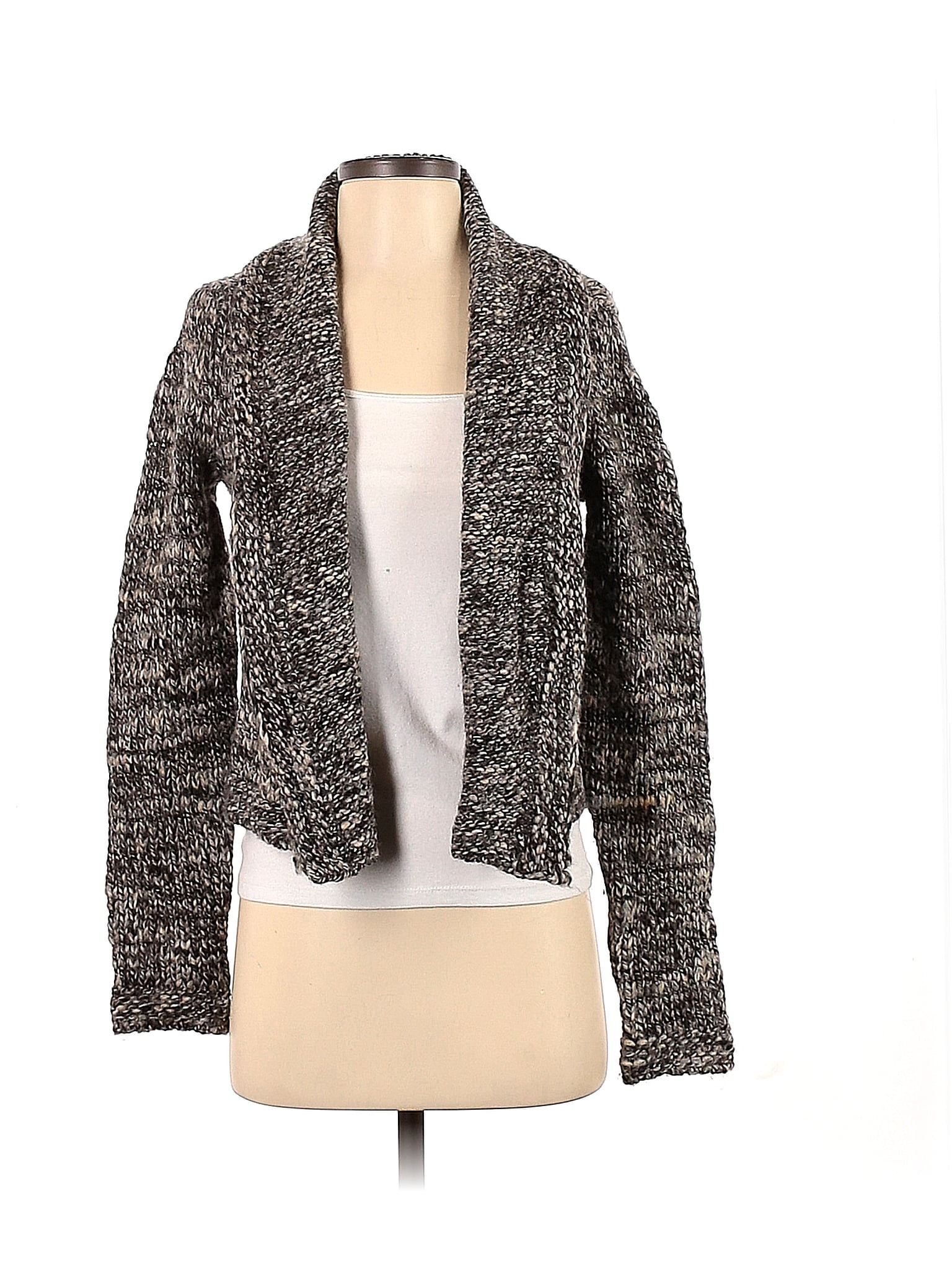J.Jill Color Block Marled Gray Tan Cardigan Size S - 49% off | thredUP
