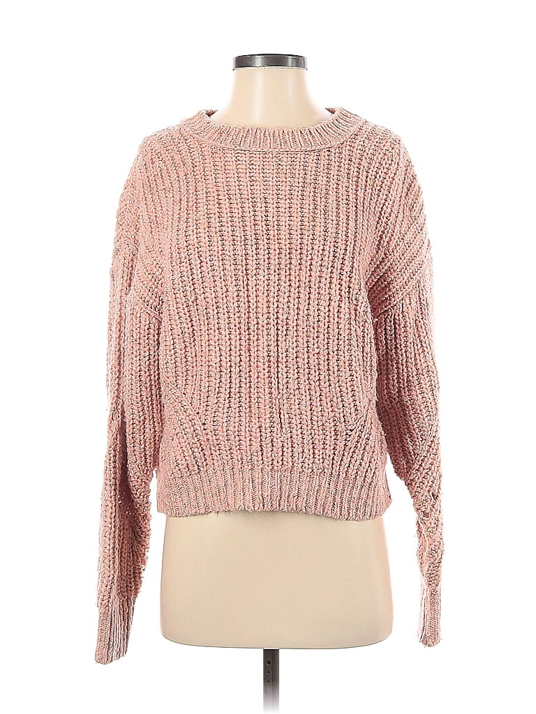 Point Sur Color Block Solid Pink Pullover Sweater Size S - 84% off ...