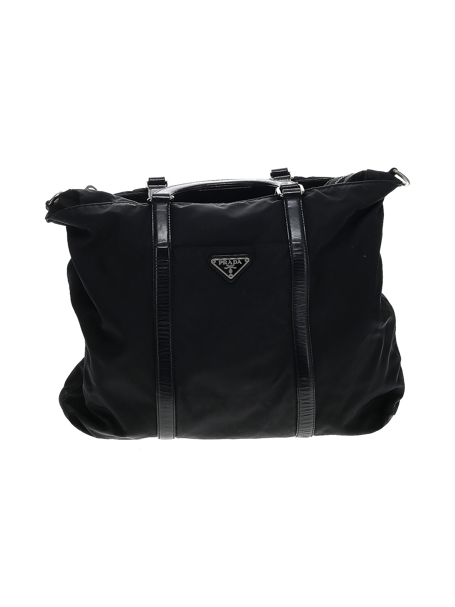 Prada 100% Nylon Black Convertible Square Top Zip Tote One Size - 51% off | thredUP