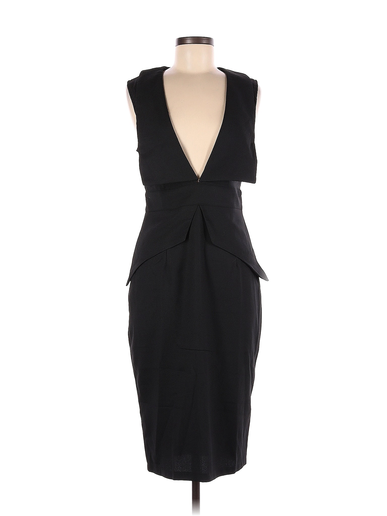 Lioness 100 Polyester Solid Black Cocktail Dress Size M 66 Off