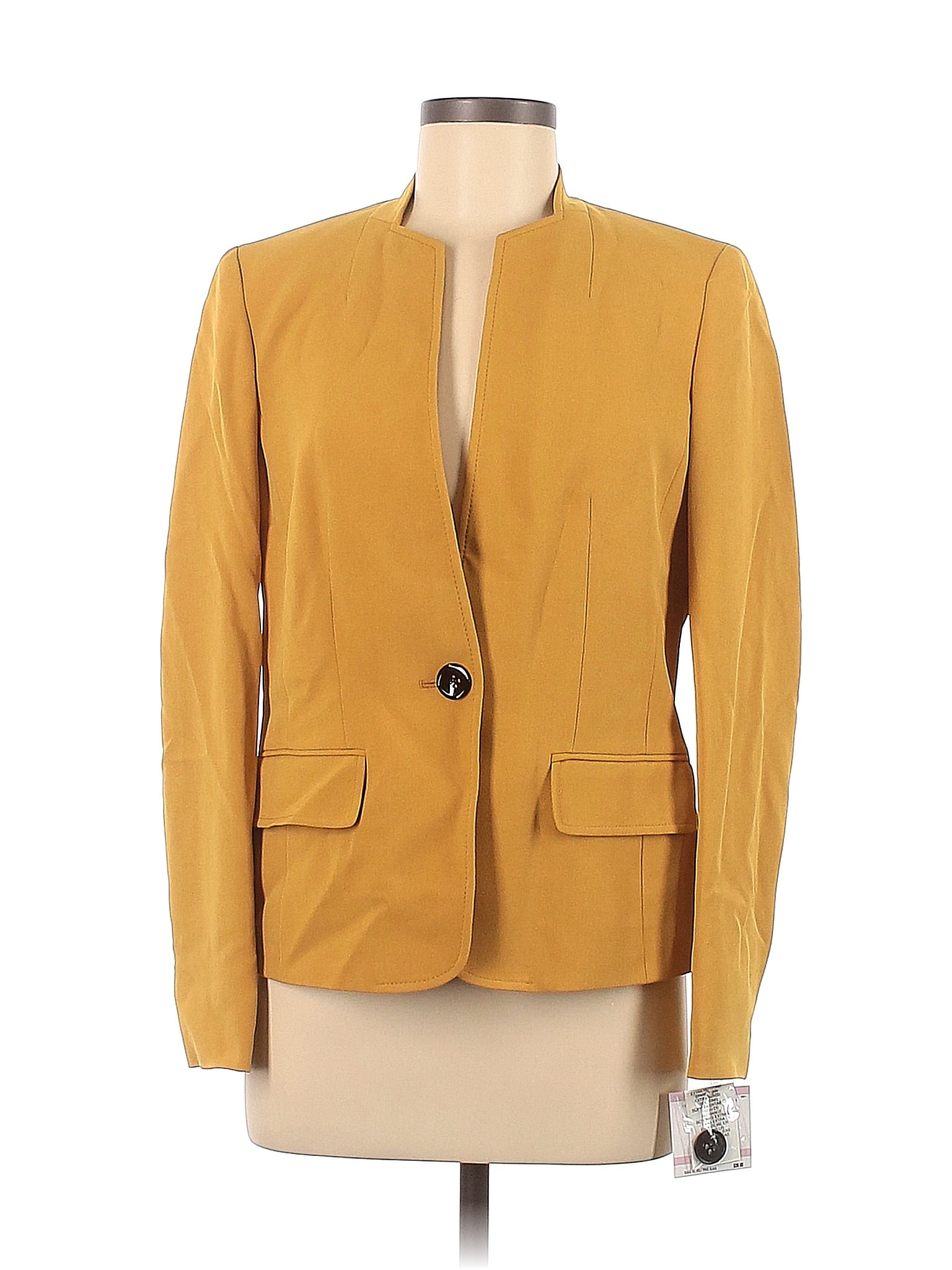 Kasper Solid Yellow Tan Blazer Size 6 - 79% off | thredUP