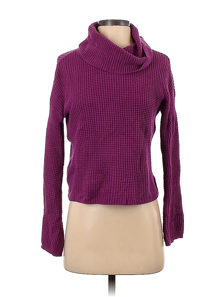 Splendid Color Block Solid Purple Turtleneck Sweater Size XS - 78% off ...