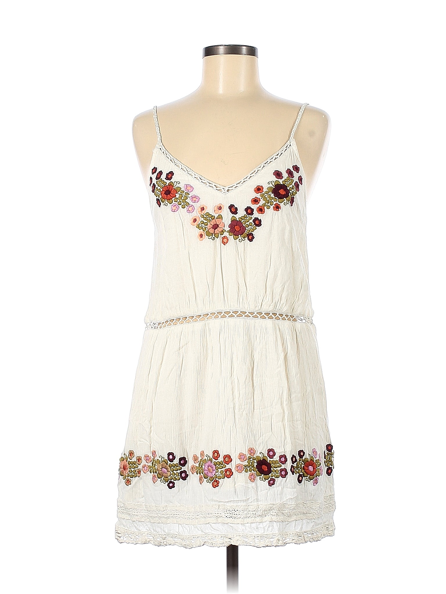 Tularosa 100% Rayon Floral Ivory White Casual Dress Size M - 75% off ...