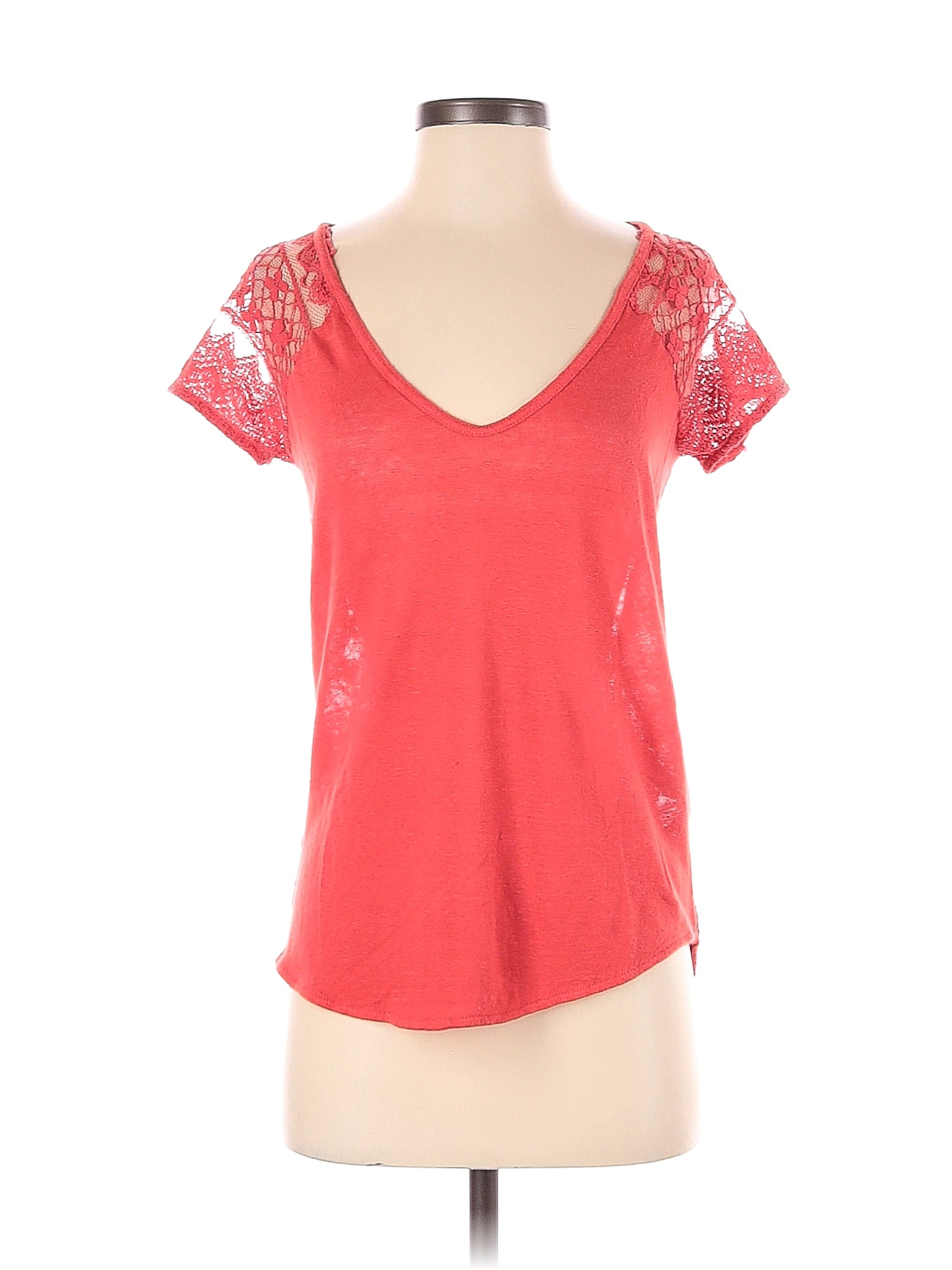 Zara Pink Red Short Sleeve Top Size M - 57% off | thredUP