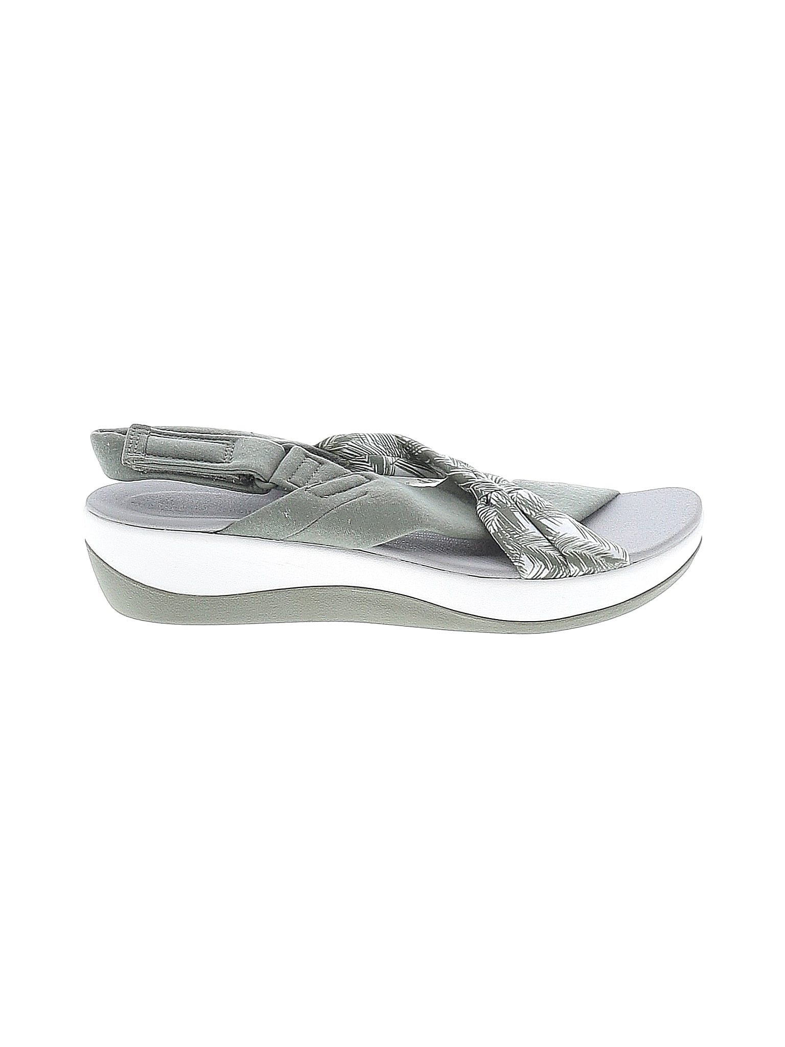 Cloudsteppers by Clarks Solid Gray Green Sandals Size 8 - 52% off | thredUP