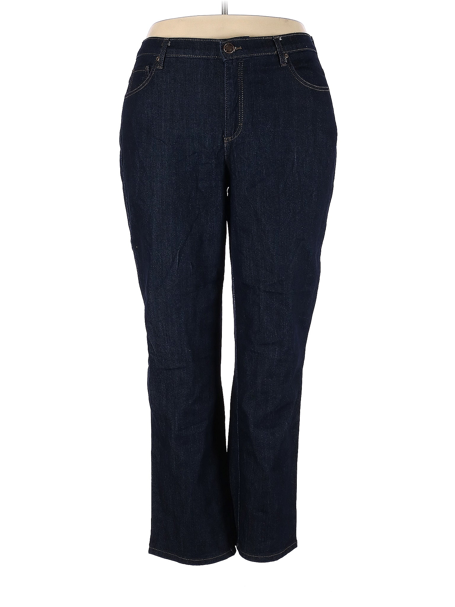 Basic Editions Solid Blue Jeans Size 18 (Plus) - 12% off | thredUP