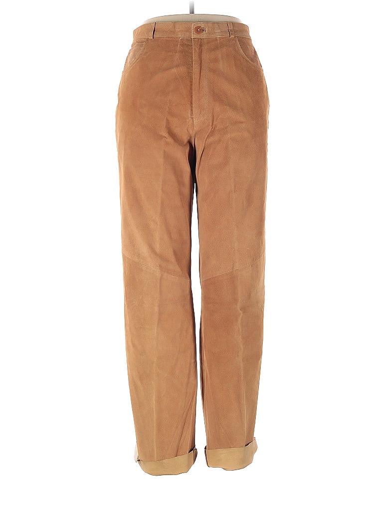 Peruvian Connection 100% Leather Solid Brown Tan Leather Pants Size 14 ...