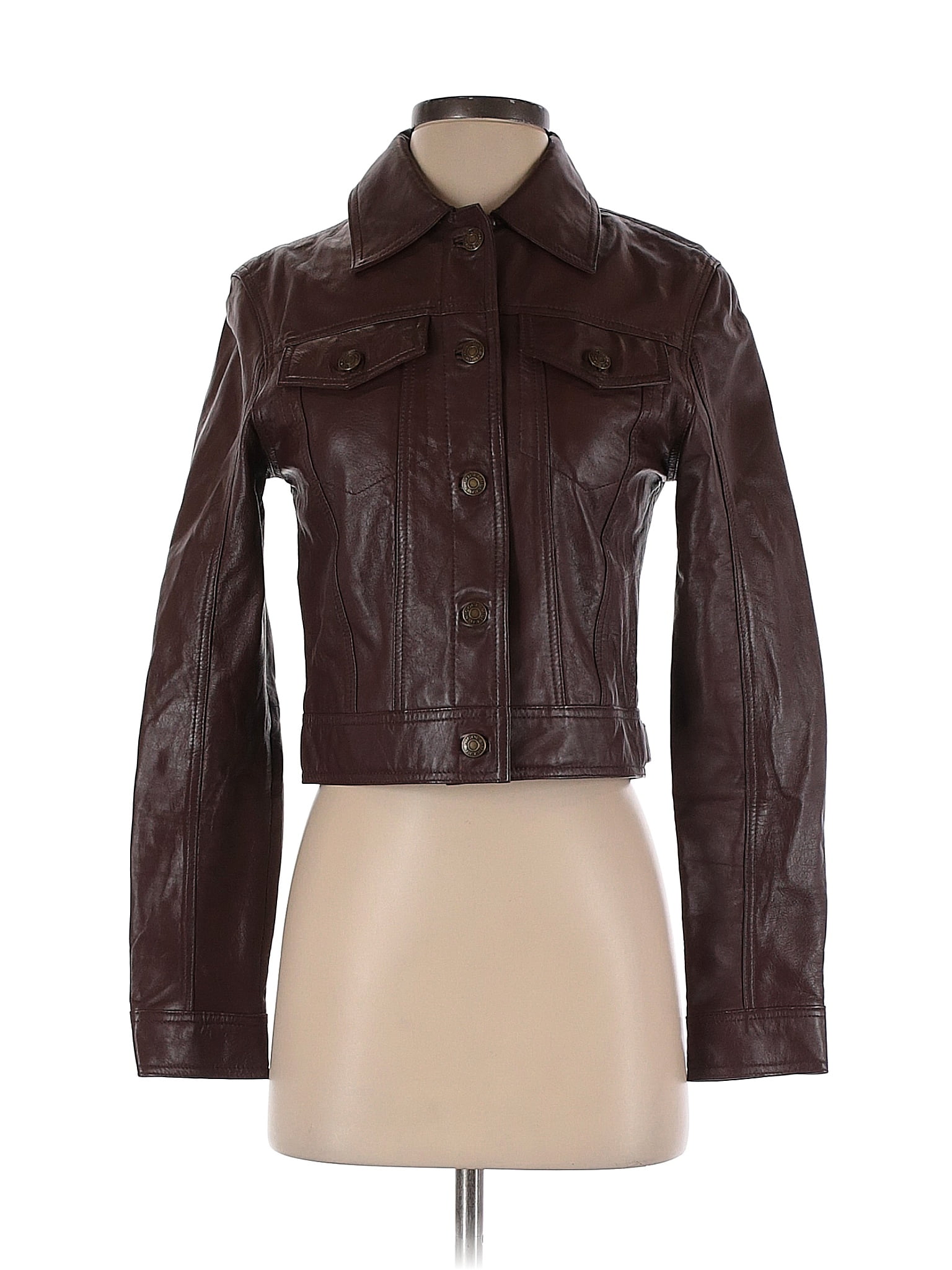 Nicole Miller New York City 100% Leather Solid Brown Leather Jacket Size S - 78% off | thredUP