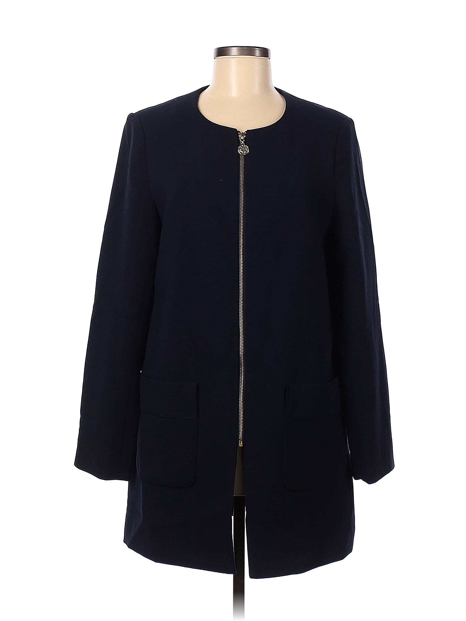 Anne Klein Solid Navy Blue Jacket Size M - 66% off | thredUP