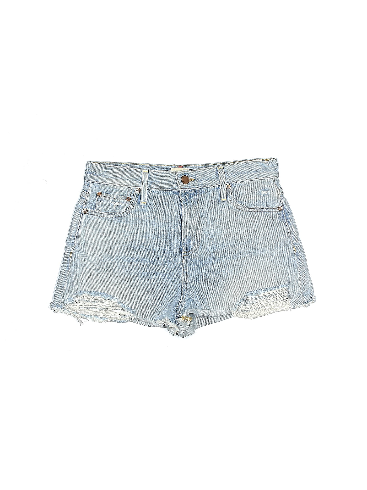 ALICE + OLIVIA JEANS Solid Blue Denim Shorts 28 Waist - 82% off | thredUP