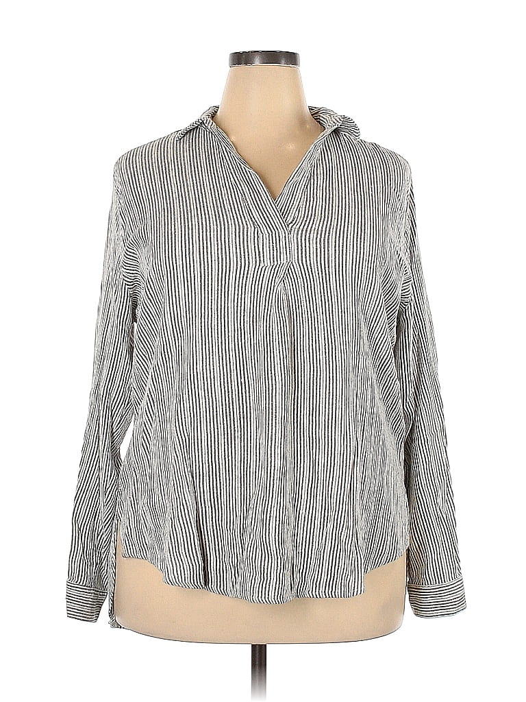 Sonoma Goods for Life Stripes Gray Long Sleeve Button-Down Shirt Size XL - 80% off | ThredUp