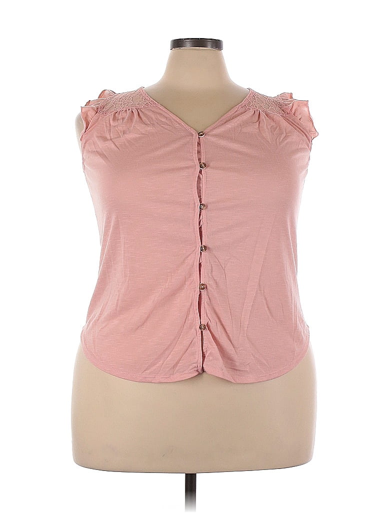 No Boundaries 100 Polyester Pink Sleeveless Blouse Size 3x Plus 36