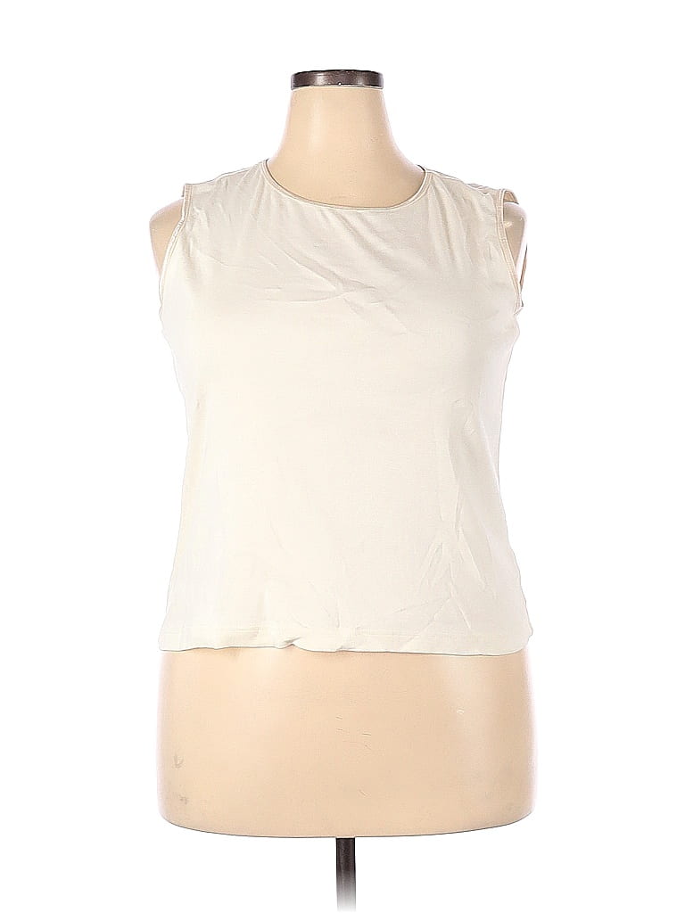 Christopher & Banks 100% Cotton Ivory Tank Top Size 2X (Plus) - 71% off ...
