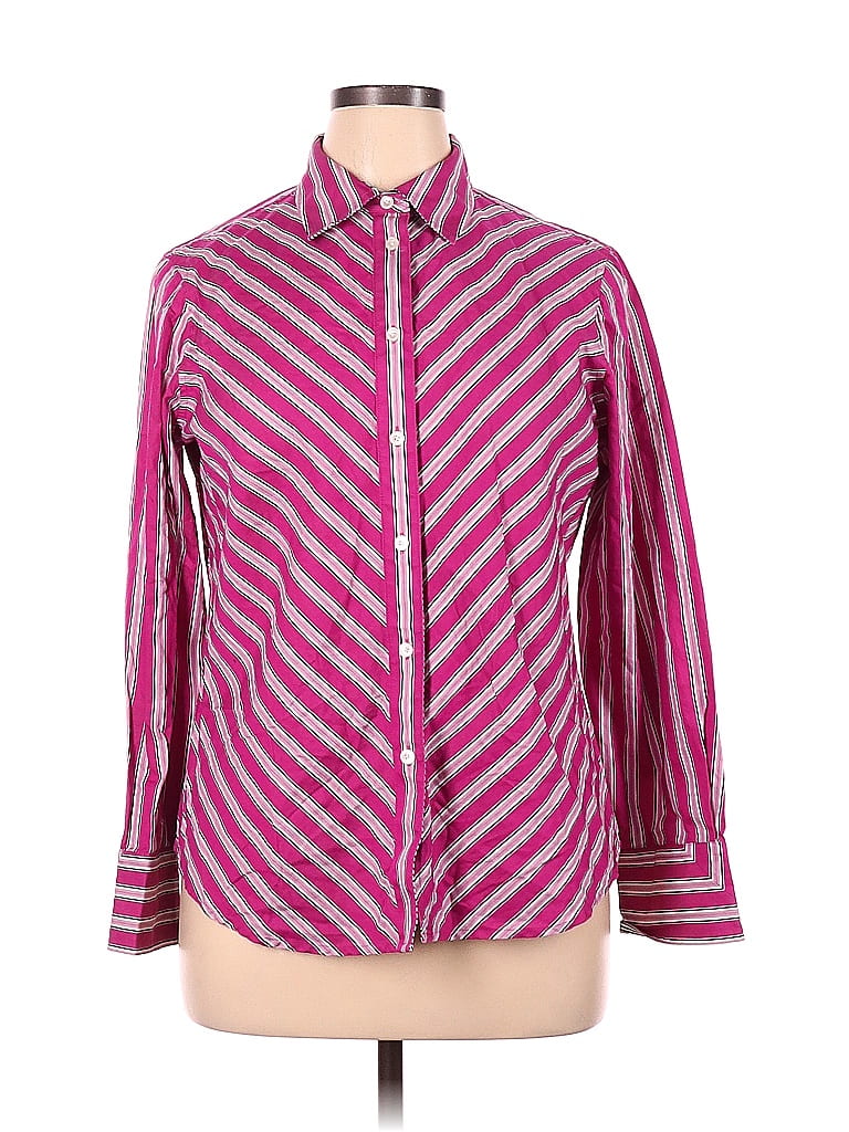 Jones New York Signature 100% Cotton Pink Long Sleeve Button-Down Shirt Size XL - 77% off | ThredUp