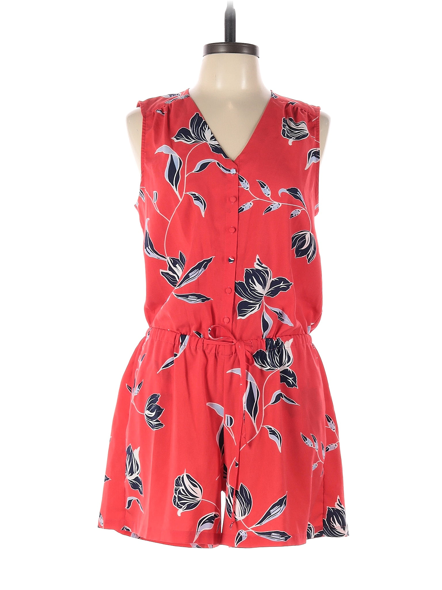 Tabitha Webb 100% Polyester Floral Red Romper Size 10 - 88% off | thredUP
