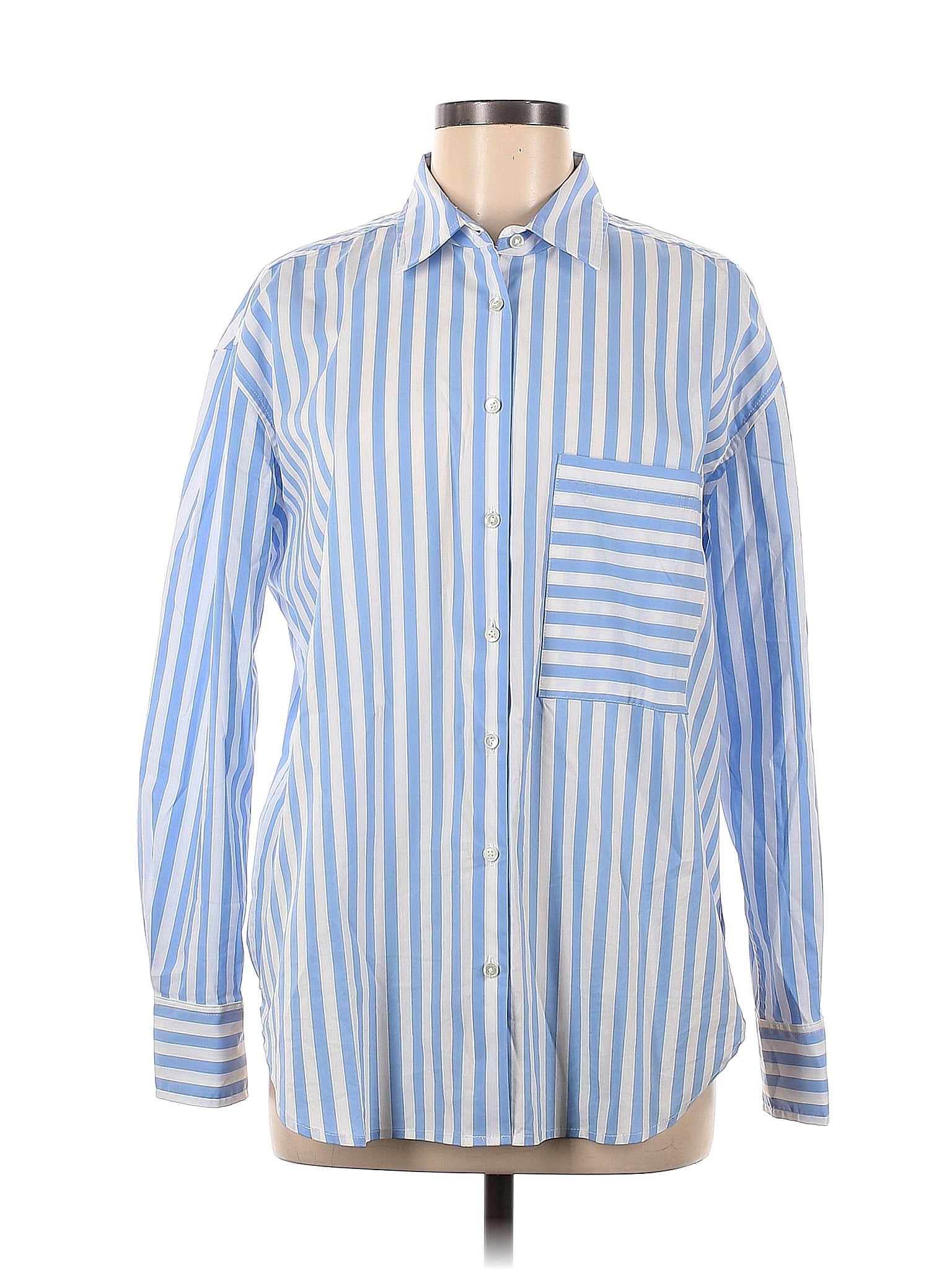 AYR Stripes Blue Long Sleeve Button-Down Shirt Size M - 52% off | thredUP