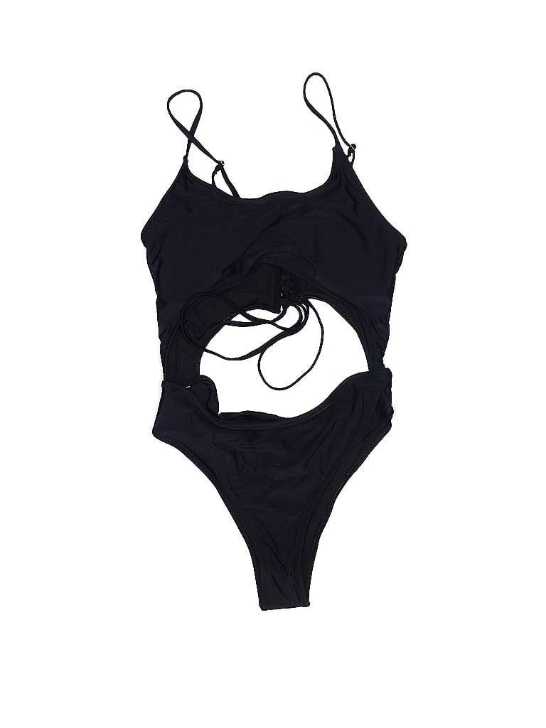 Be Wicked Solid Black One Piece Swimsuit Size L - 60% off | ThredUp