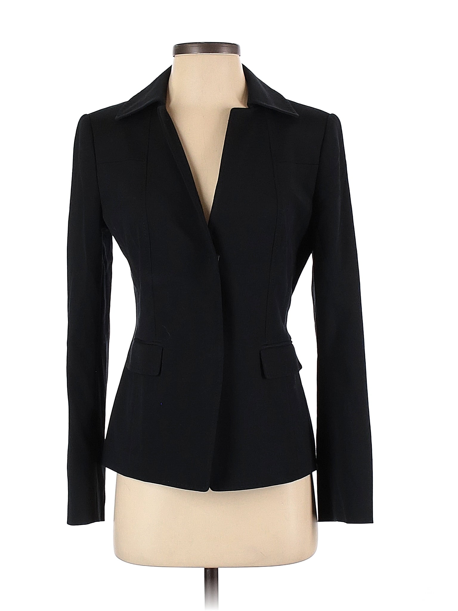 Anne Klein Solid Black Silk Blazer Size 4 - 74% off | thredUP
