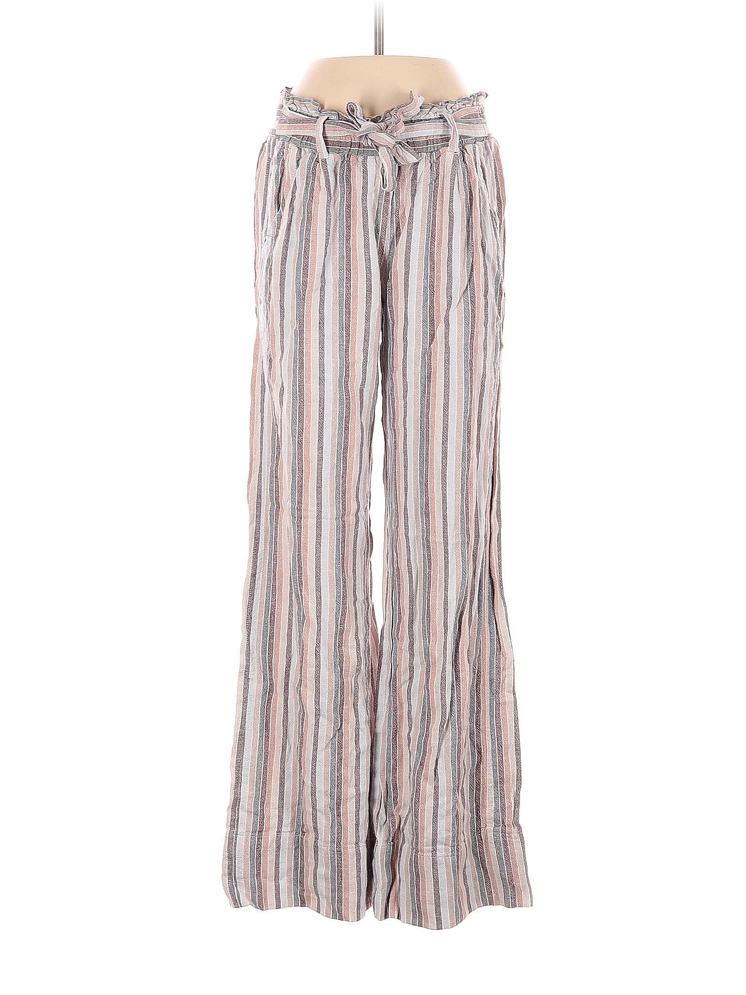 Rewind Stripes Multi Color Ivory Linen Pants Size XS - 70% off | thredUP