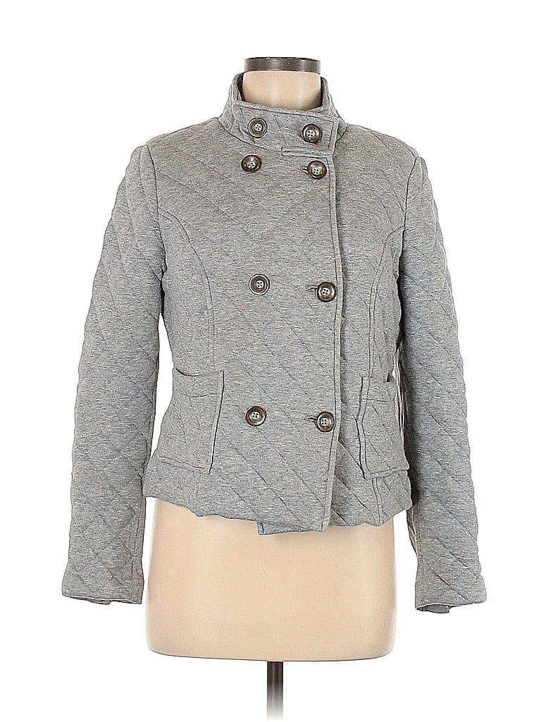 CAbi 100% Cotton Solid Gray Jacket Size M - 83% off | thredUP