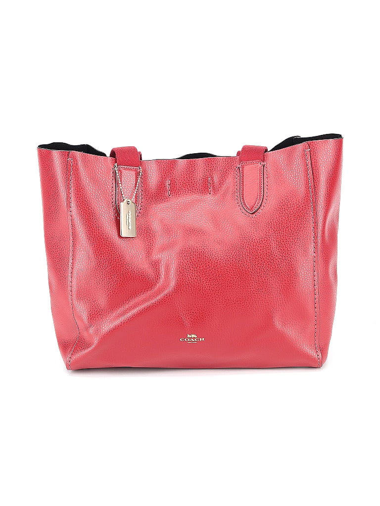 Coach Graphic Solid Red Leather Tote One Size - 68% off | thredUP