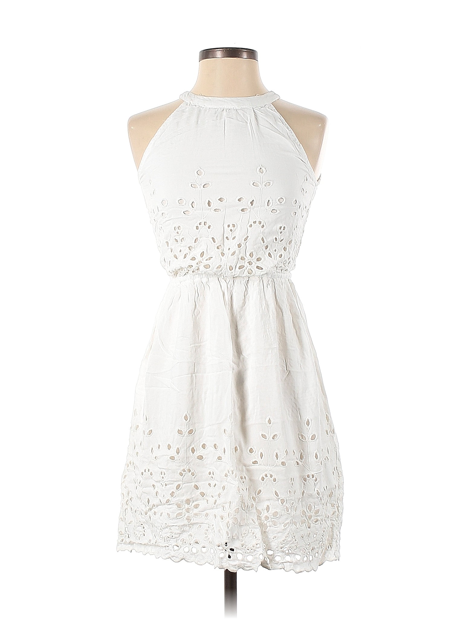 Sim & Sam 100% Rayon Solid White Casual Dress Size XS - 60% off | thredUP