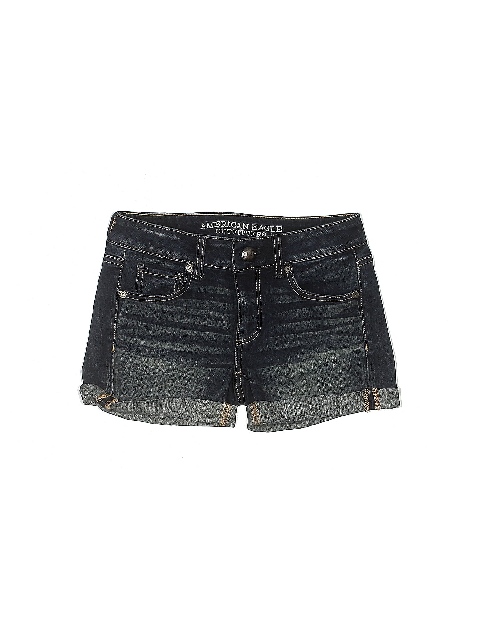 American Eagle Outfitters Solid Black Denim Shorts Size 00 - 62% off ...