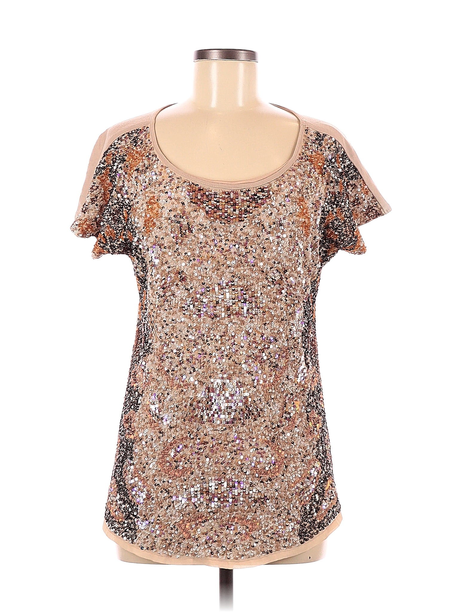 Sundance 100% Polyester Tan Short Sleeve Top Size M - 72% off | thredUP