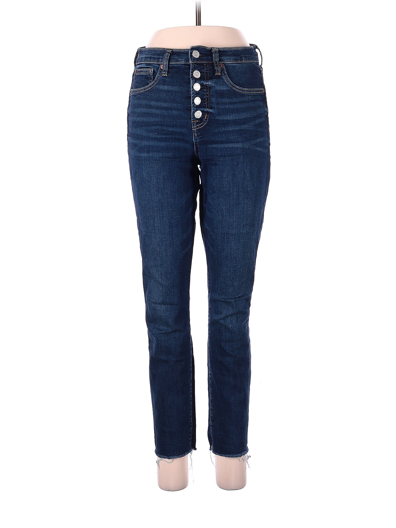 Gap 100% Cotton Solid Blue Jeans Size 8 - 73% off | thredUP