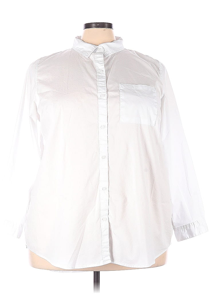 Cato Solid White Long Sleeve Button-Down Shirt Size 22 - 24 (Plus) - 58% off | thredUP