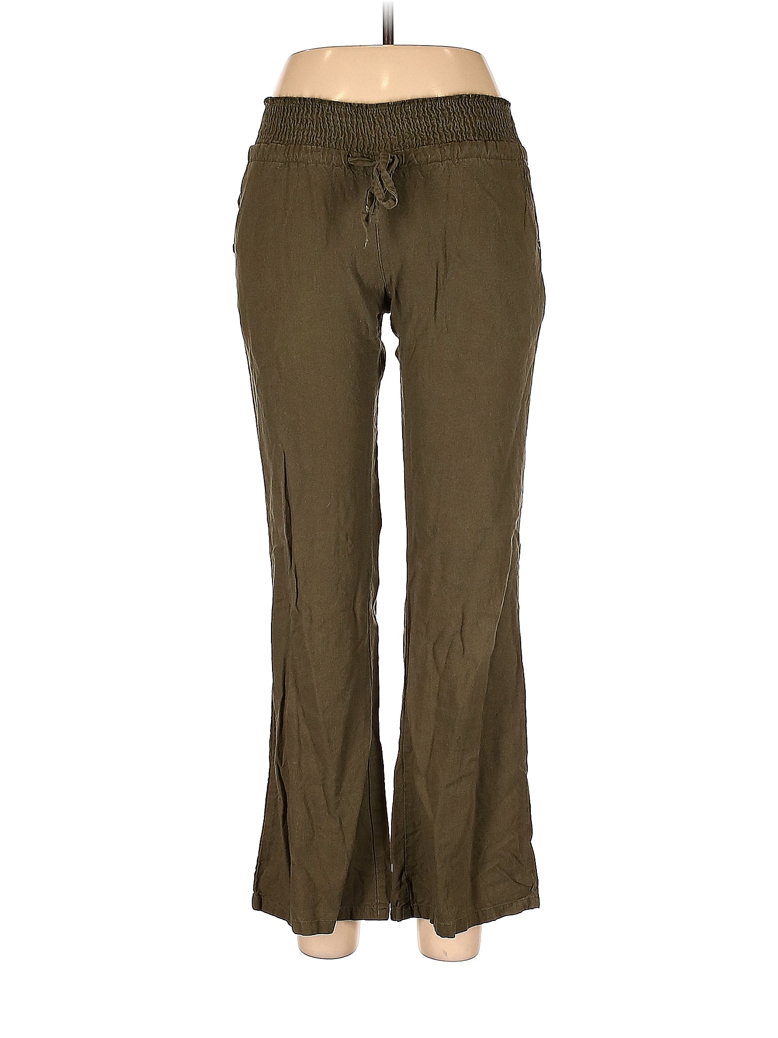 Love Tree Solid Green Linen Pants Size M - 60% off | ThredUp