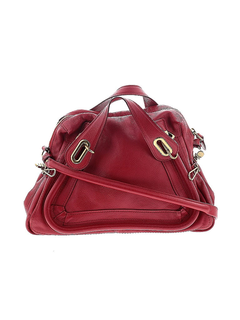 Chloé 100% Calf Leather Solid Maroon Red Paraty Medium One Size - 68% ...
