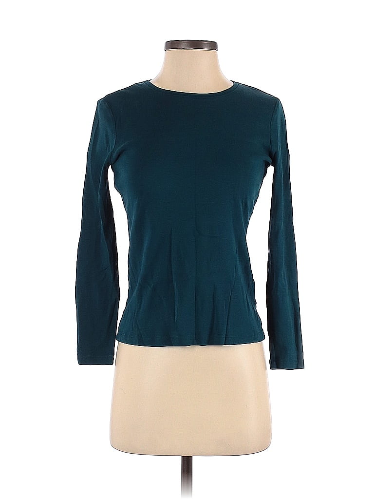 Talbots 100% Cotton Solid Teal Long Sleeve T-Shirt Size P (Petite) - 77 ...