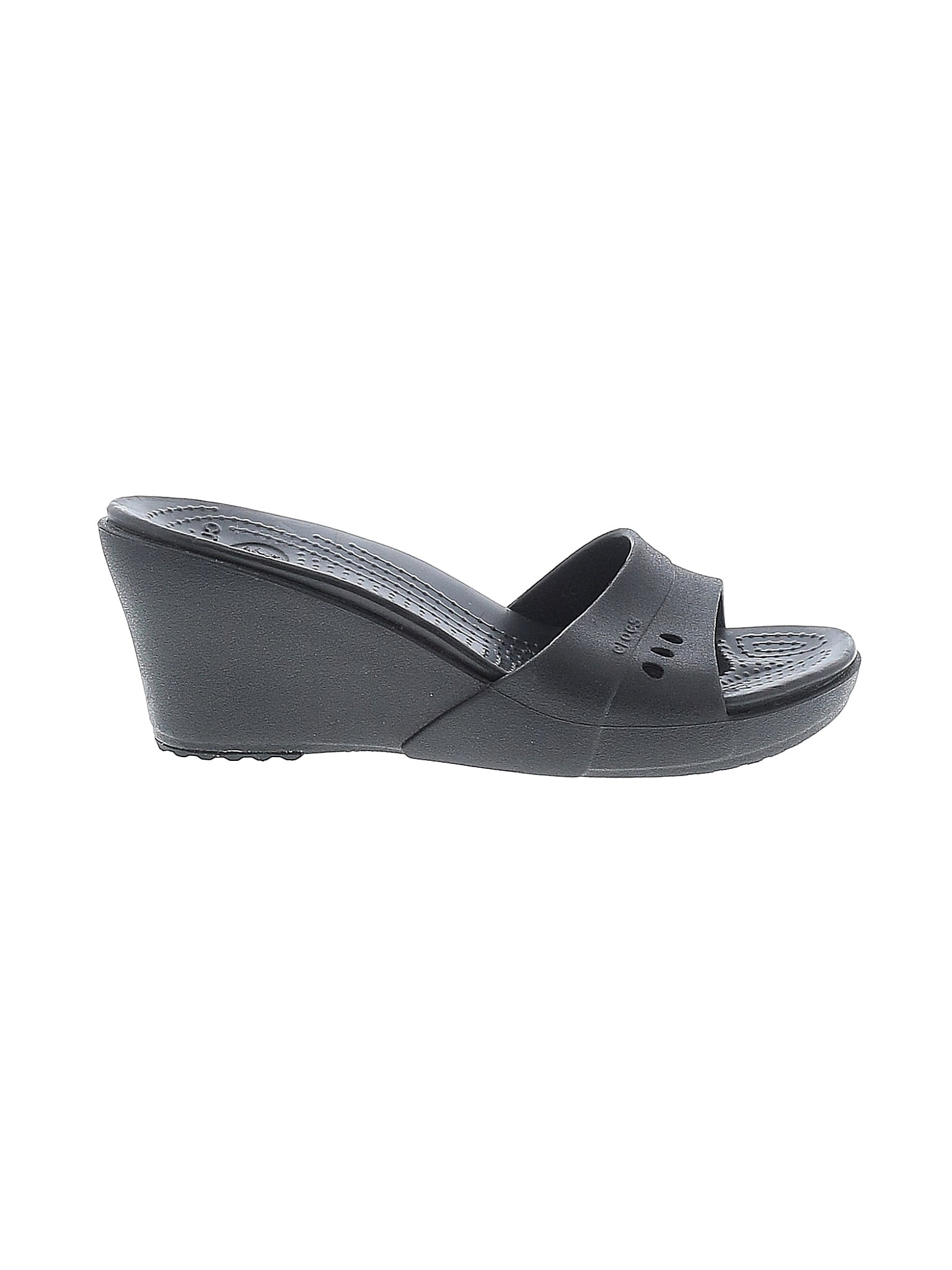 Crocs Solid Black Wedges Size 9 - 45% off | thredUP
