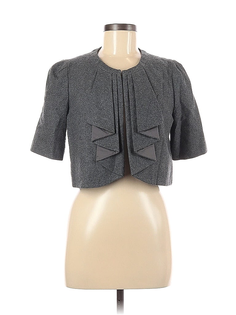 Elevenses Solid Gray Jacket Size 6 - 76% off | thredUP