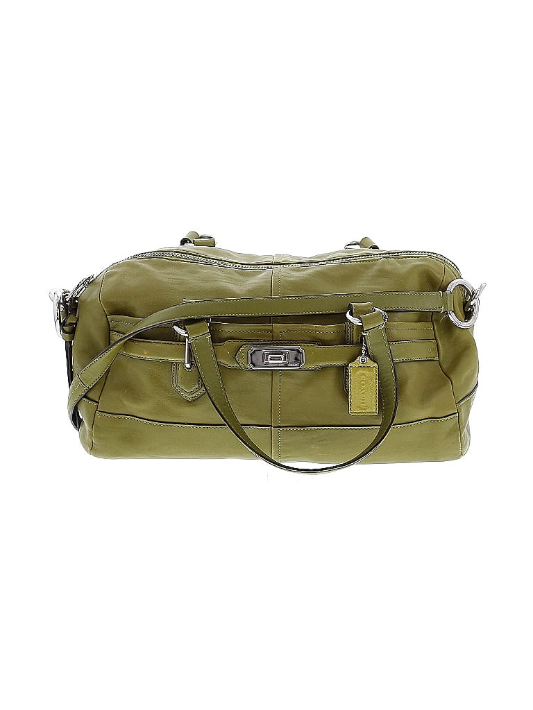 Coach 100% Leather Solid Green Leather Satchel One Size - 74% off | thredUP