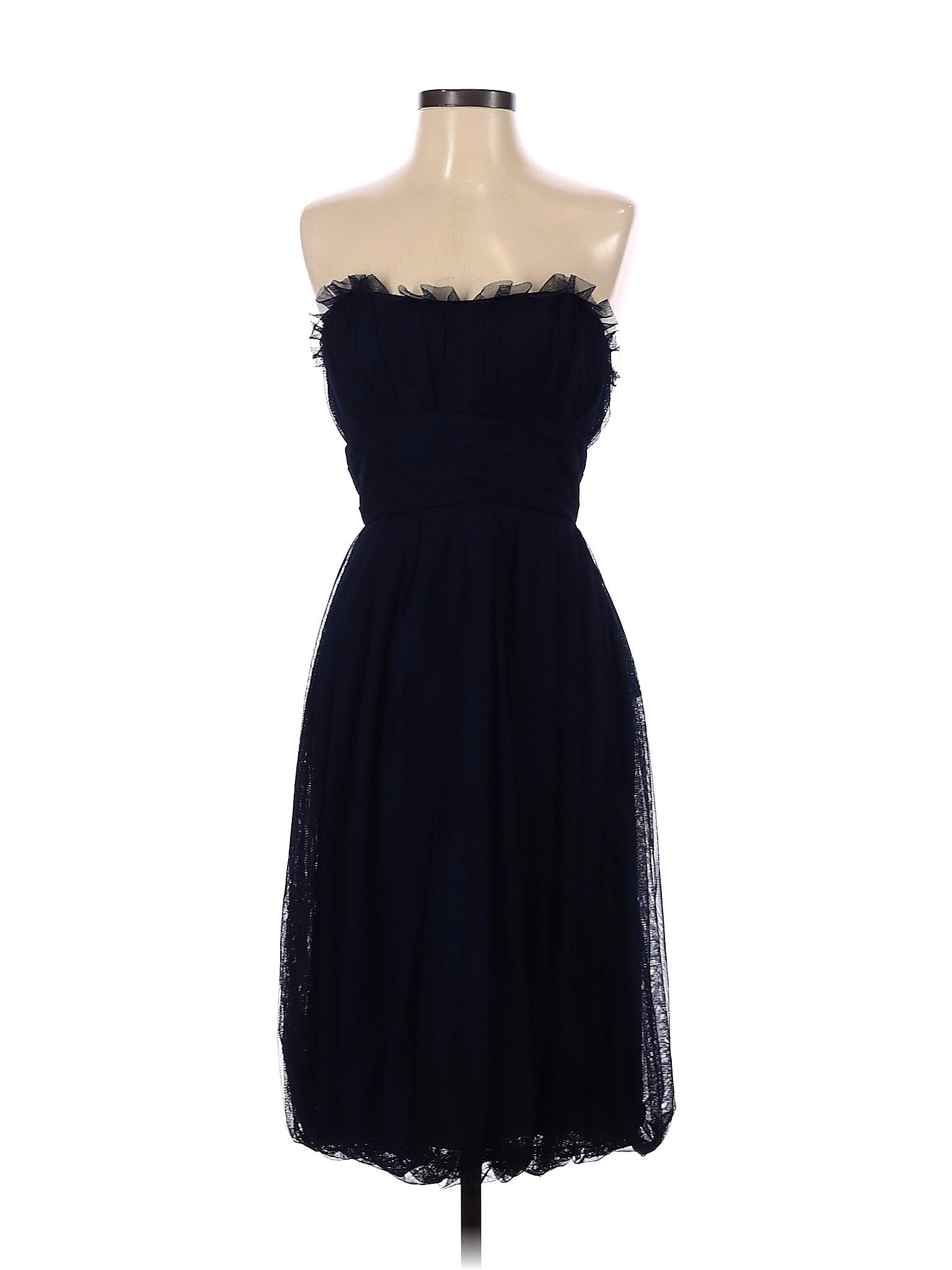 Vera Wang 100 Acetate Solid Navy Blue Cocktail Dress Size 6 73 Off