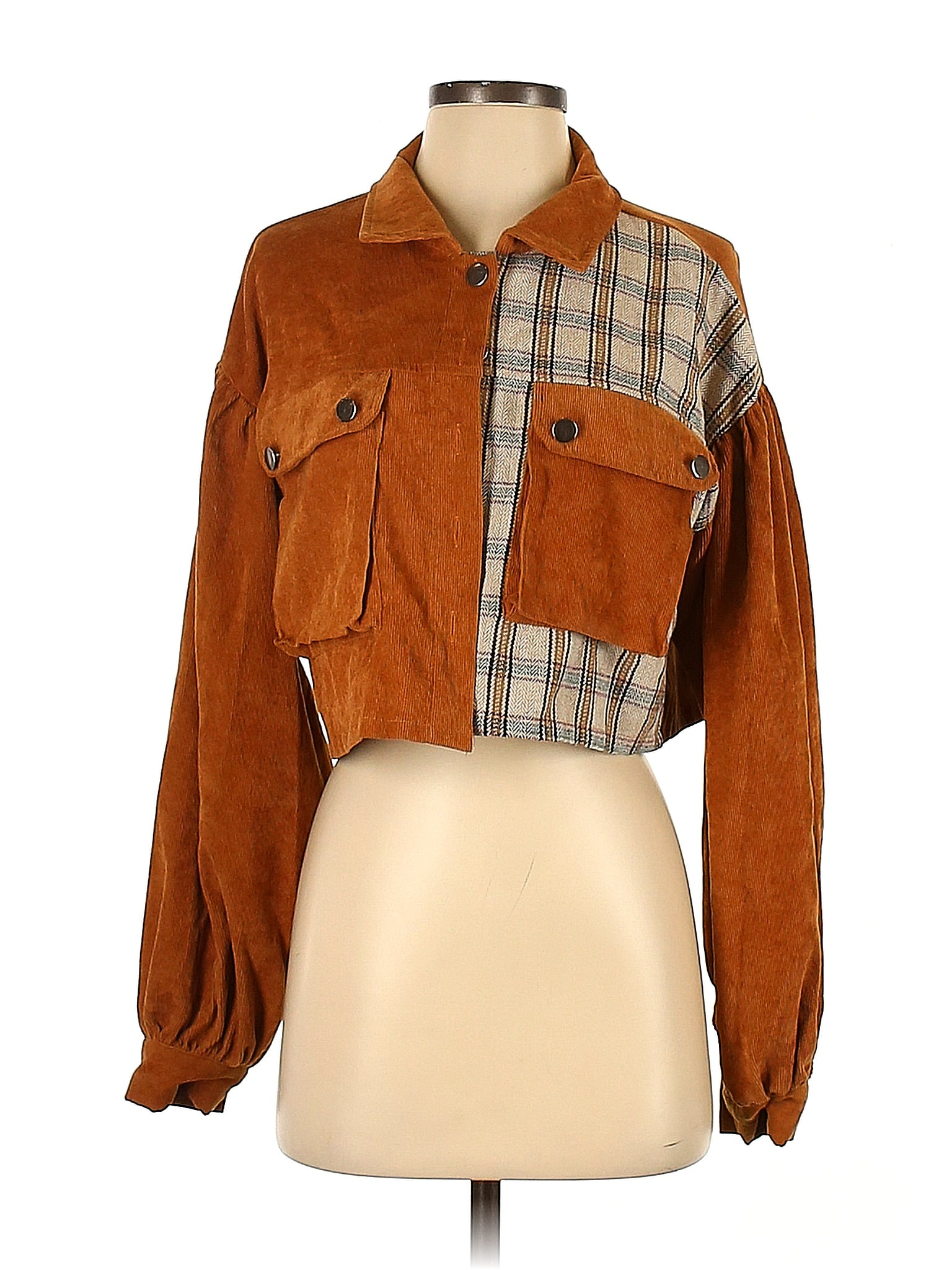 Unbranded Solid Tan Jacket Size S - 67% off | thredUP