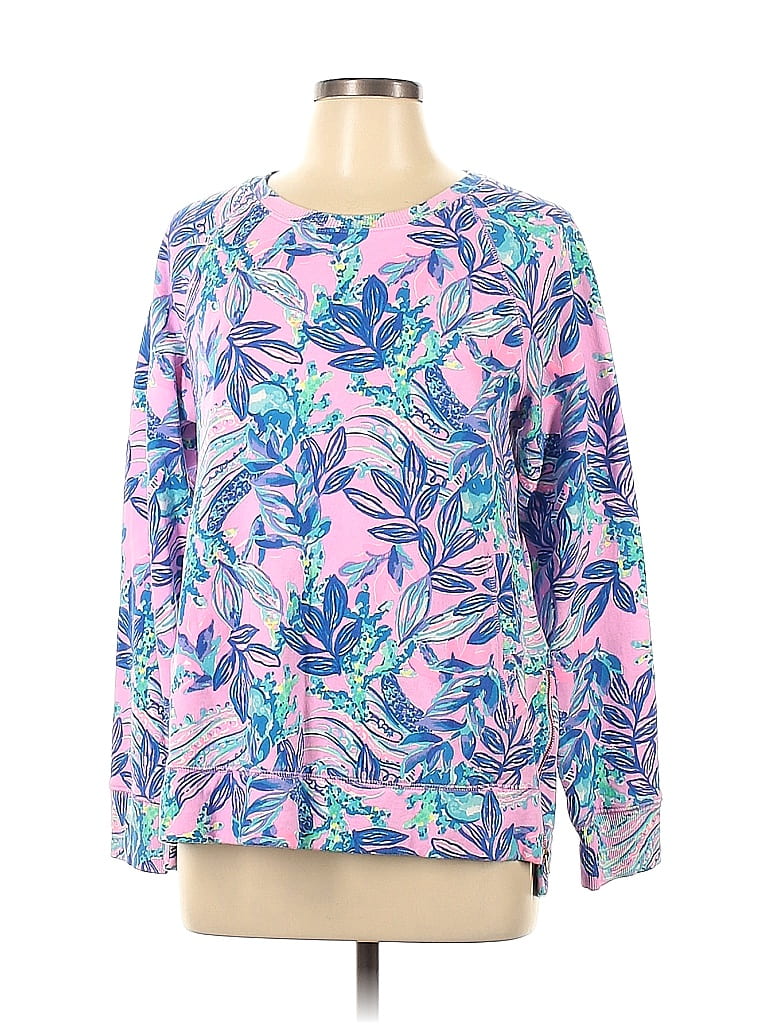 Lilly Pulitzer 100% Cotton Tropical Pink Pullover Sweater Size L - 63% ...